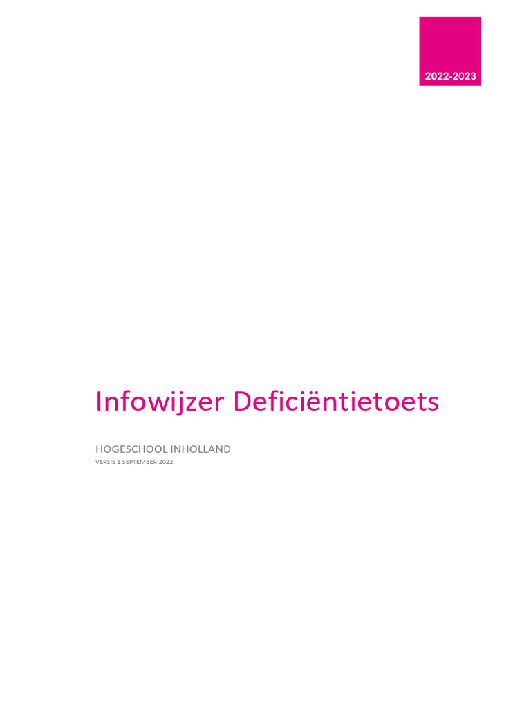 Deficiëntie Infowijzer | PDF