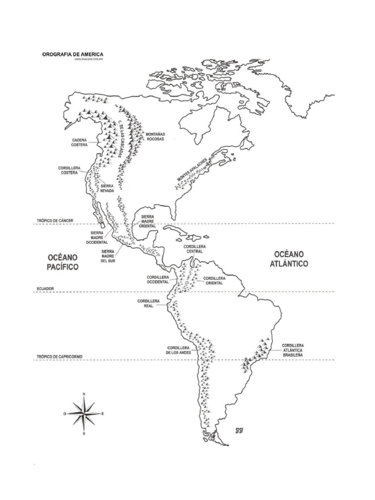 Map. Rios y Relieve America | PDF