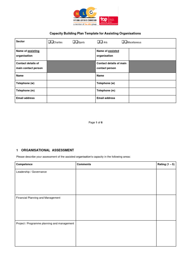 Capacity Building Plan Template | PDF | Capacity Building | Governance
