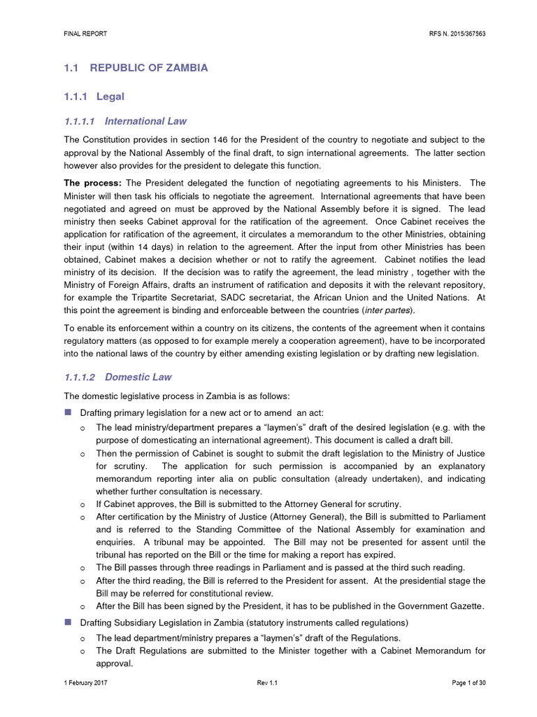 Zambia Legal and Institutional Framework | PDF | Driver's License ...
