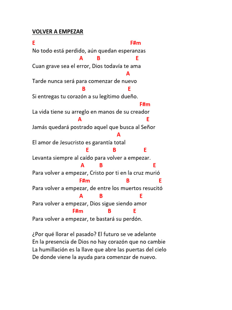 Volver A Empezar | PDF