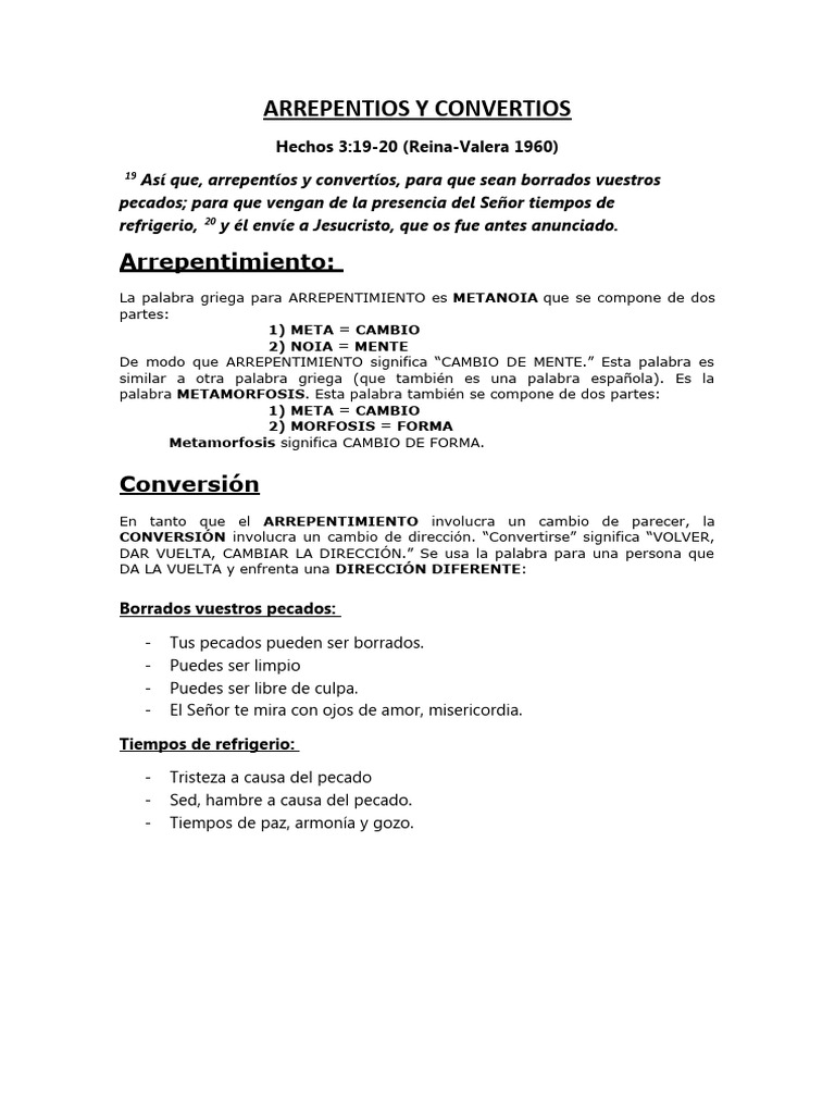 Arrepentios y Convertios | PDF | Religión y espiritualidad