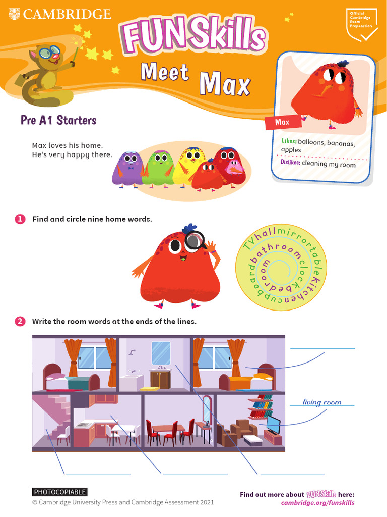 Pre A1 Starters Max Worksheet-Pages | PDF