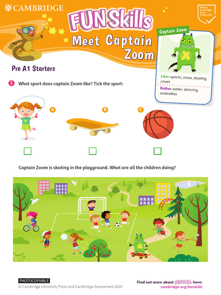 Pre A1 Captain Zoom Worksheet-Pages | PDF