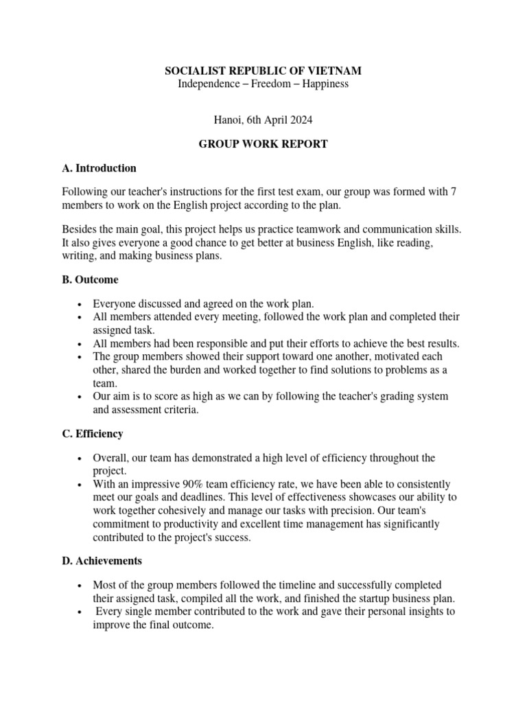 Group Work Report | PDF | Goal | Behavior Modification