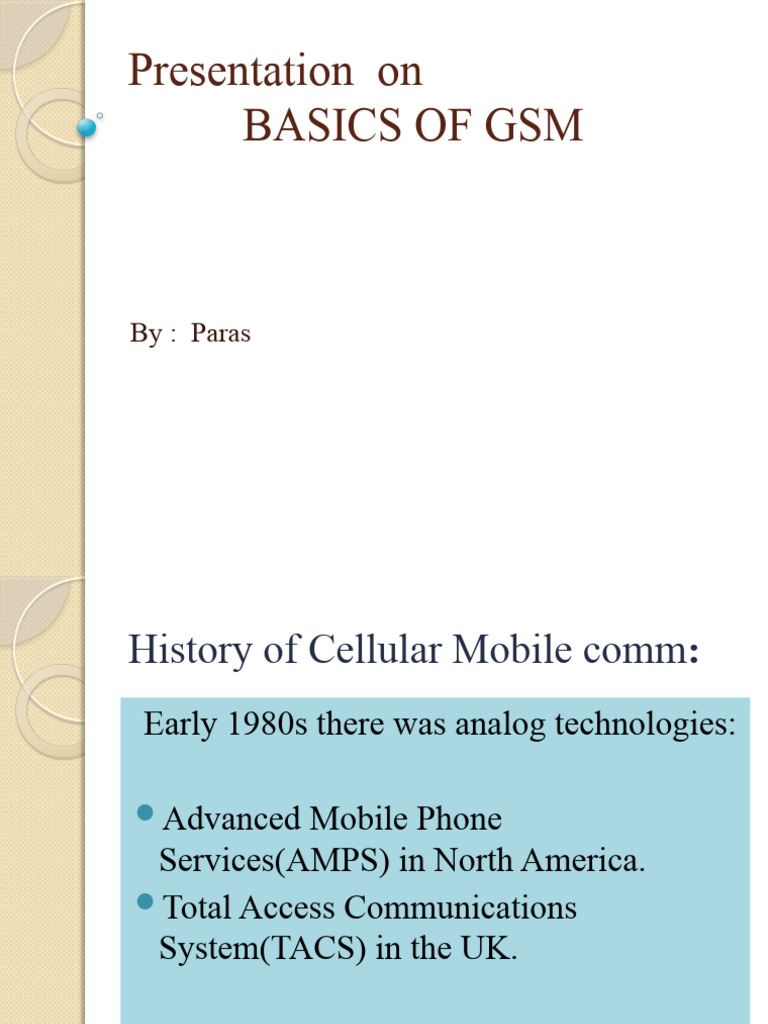 Presentation on GSM (PPT) 2014 | PDF | Cellular Network | Computer Engineering