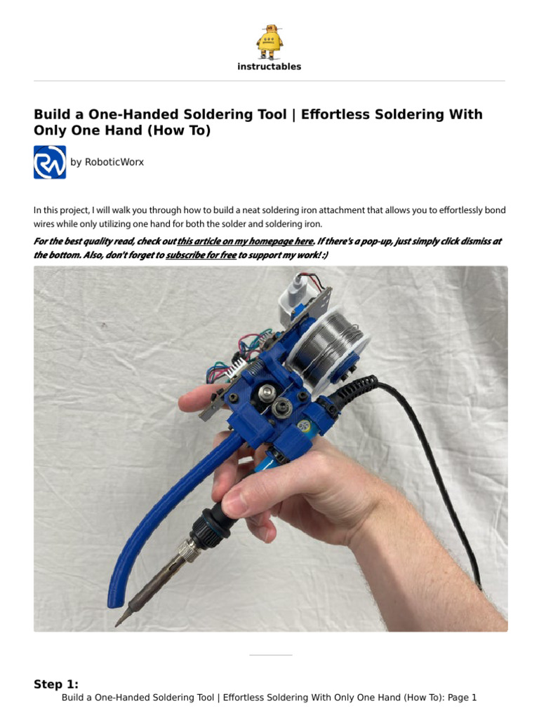 Build a One Handed Soldering Tool Effortless Solde | PDF | Printed ... Build a One Handed Soldering Tool Effortless Solde | PDF | Printed ...