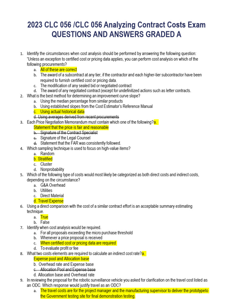 CLC 056 Analyzing Contract Costs NOT | PDF | Linear Regression | Accounting