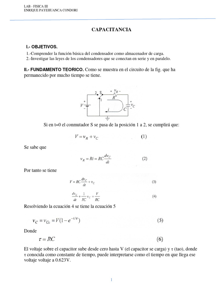 Guia Lab - Capacitores | PDF | Condensador | Capacidad