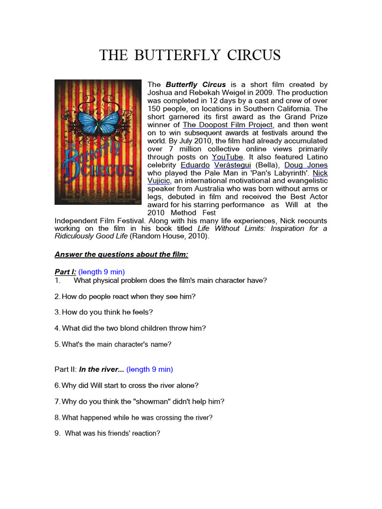 Butterfly Circus For English 6 | PDF