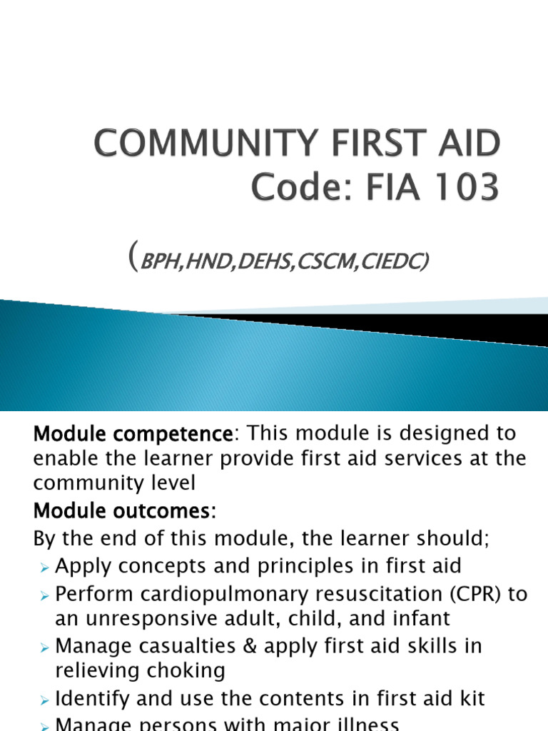 Community First Aid | Download Free PDF | Cardiopulmonary Resuscitation ...