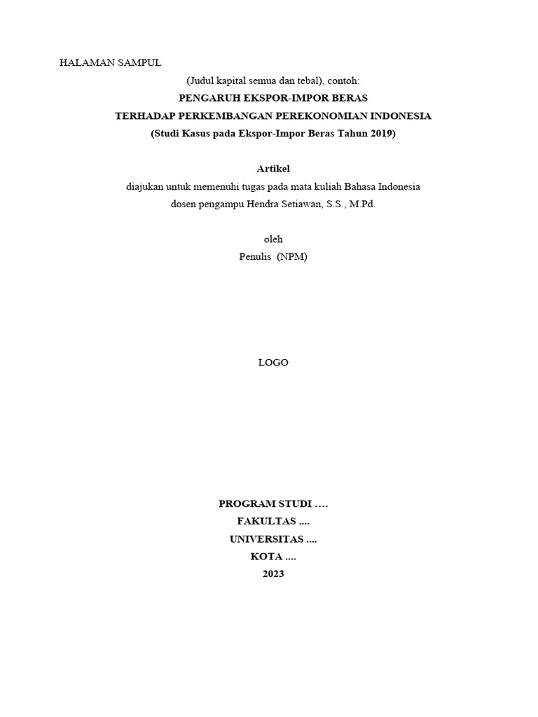 Format Penulisan Jurnal | PDF