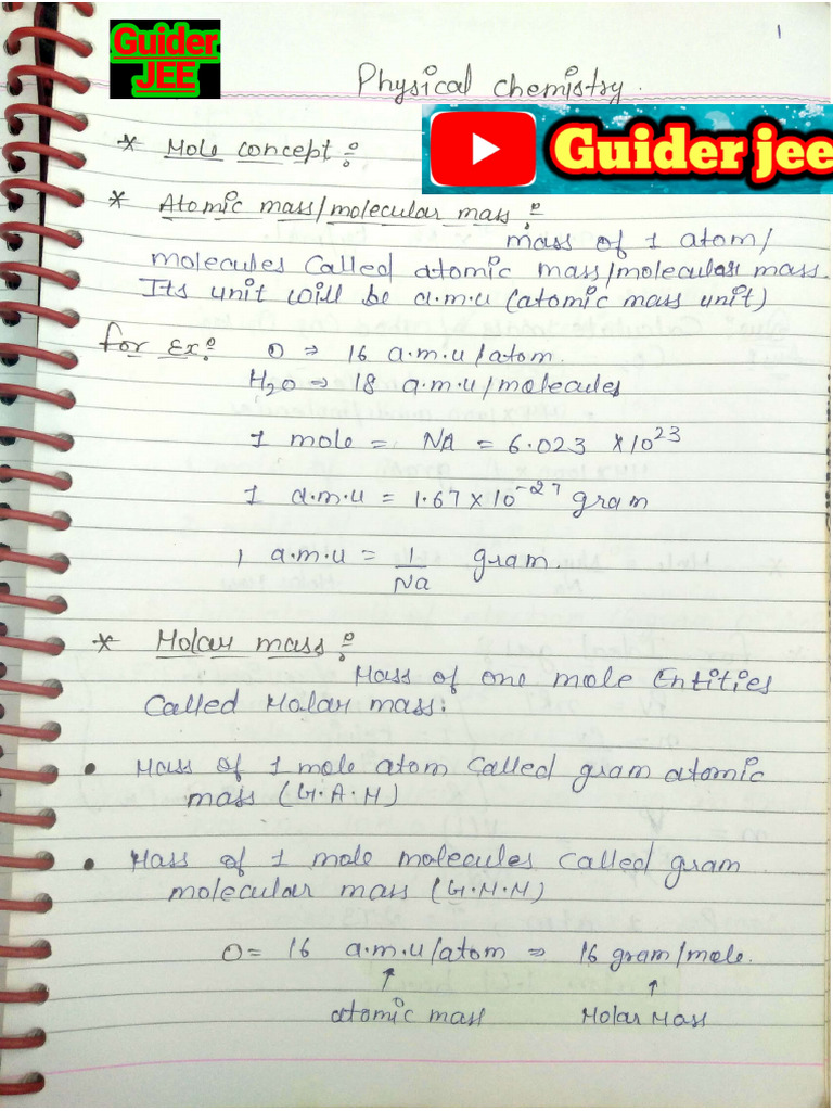 Mole Concept Notes | PDF