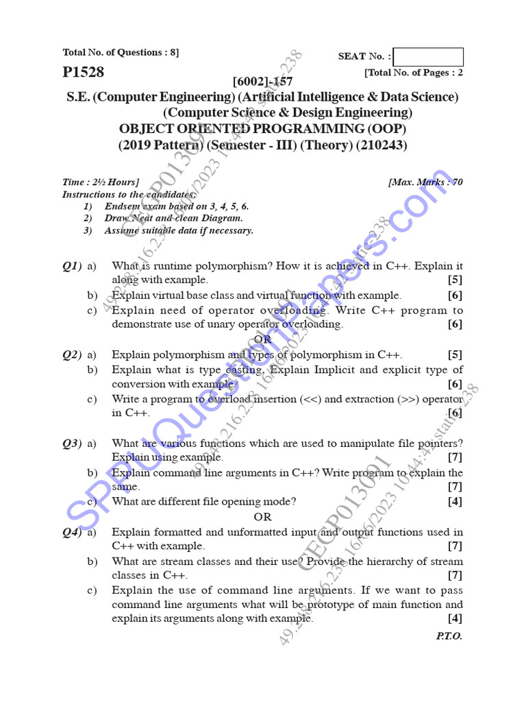 Be - Computer Engineering - Semester 3 - 2023 - May - Object Oriented ... Be - Computer Engineering - Semester 3 - 2023 - May - Object Oriented ...
