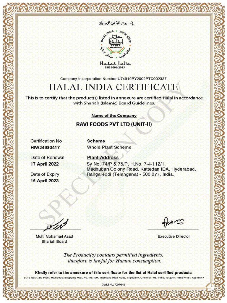 HALAL-Certificate | PDF