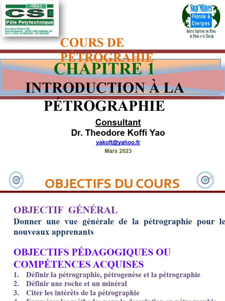 Introduction à la Pétrographie | PDF | Roche magmatique | Minéral