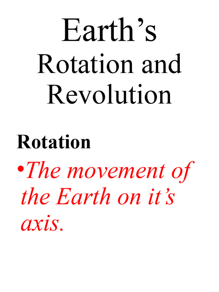 Earth's Rotation and Revolution | PDF | Rotation | Night