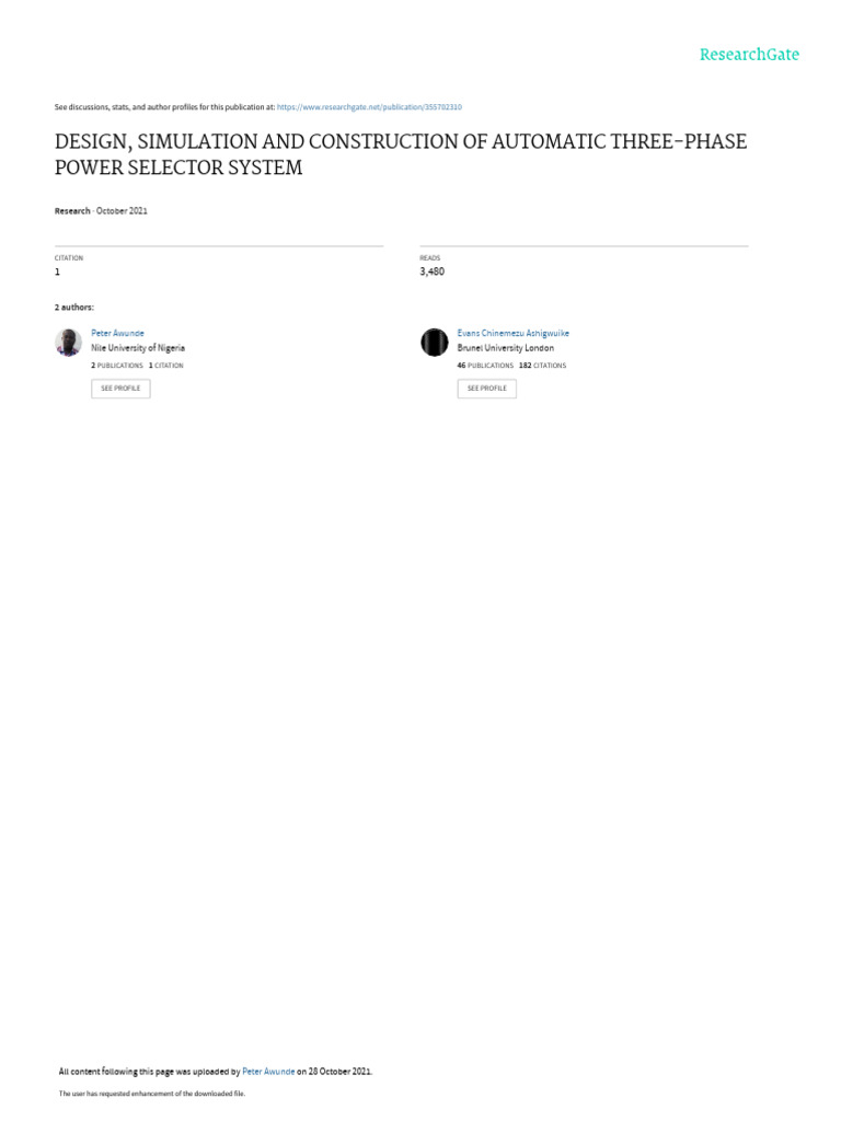 Construction of Automatic Three-Phase Power Selector System | PDF ... Construction of Automatic Three-Phase Power Selector System | PDF ...