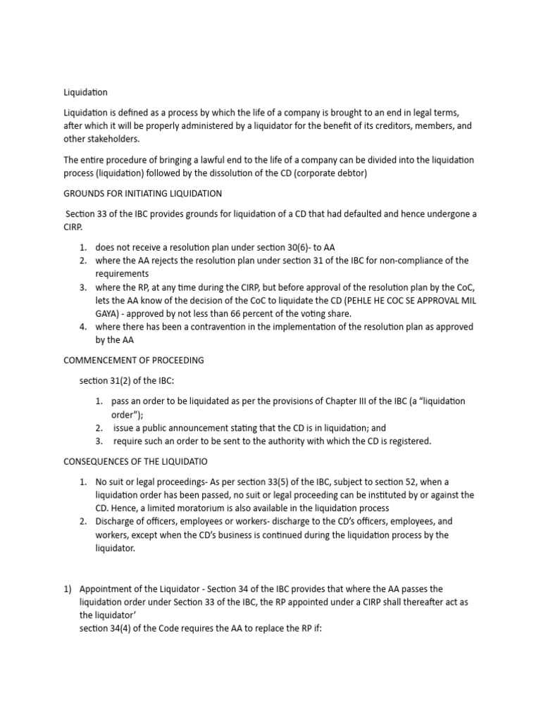 Presentation of Ibc | PDF | Liquidation | Private Law