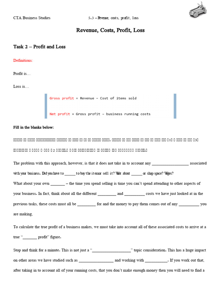 Understanding Profit and Loss Basics | PDF | Profit (Economics) | Pricing