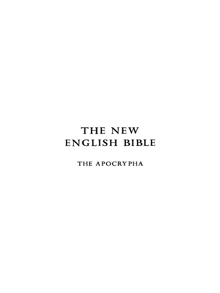 The New English Bible the Apocrypha Compress | PDF | Religious Texts ...