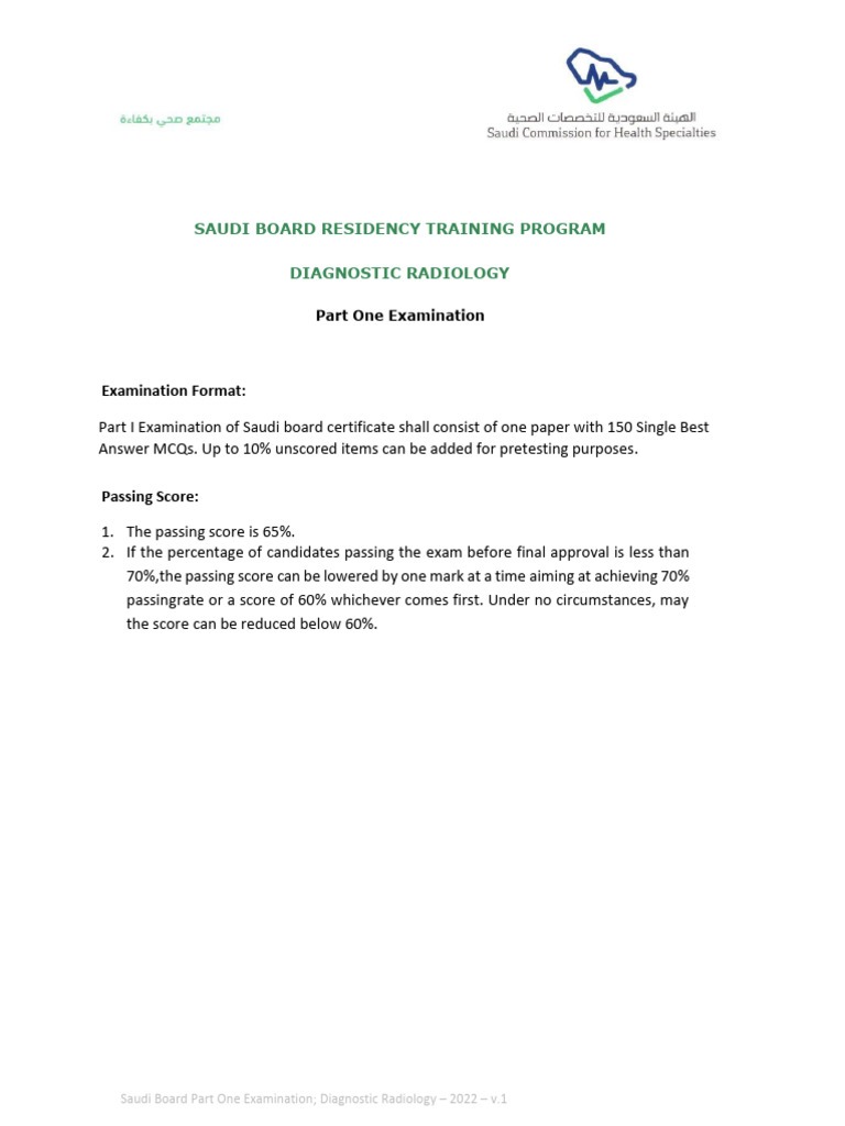 Diagnostic Radiology Board Part One Exam Blueprint-_0 | PDF | Radiology ...