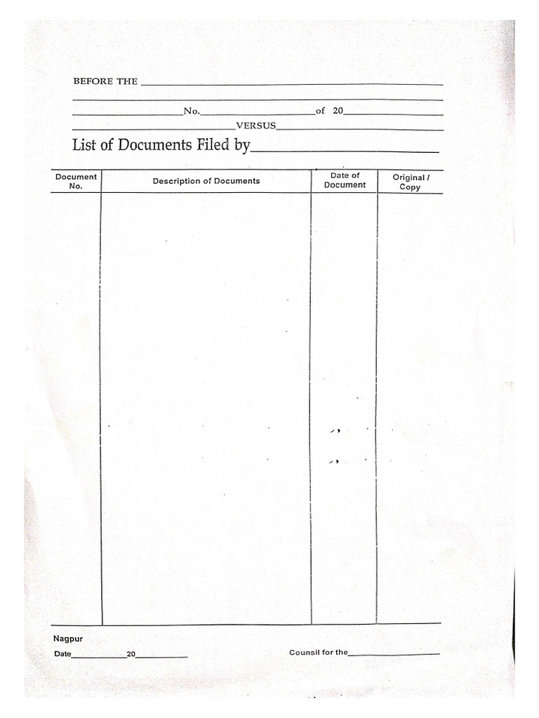 List of Documents Blank Scanned | PDF
