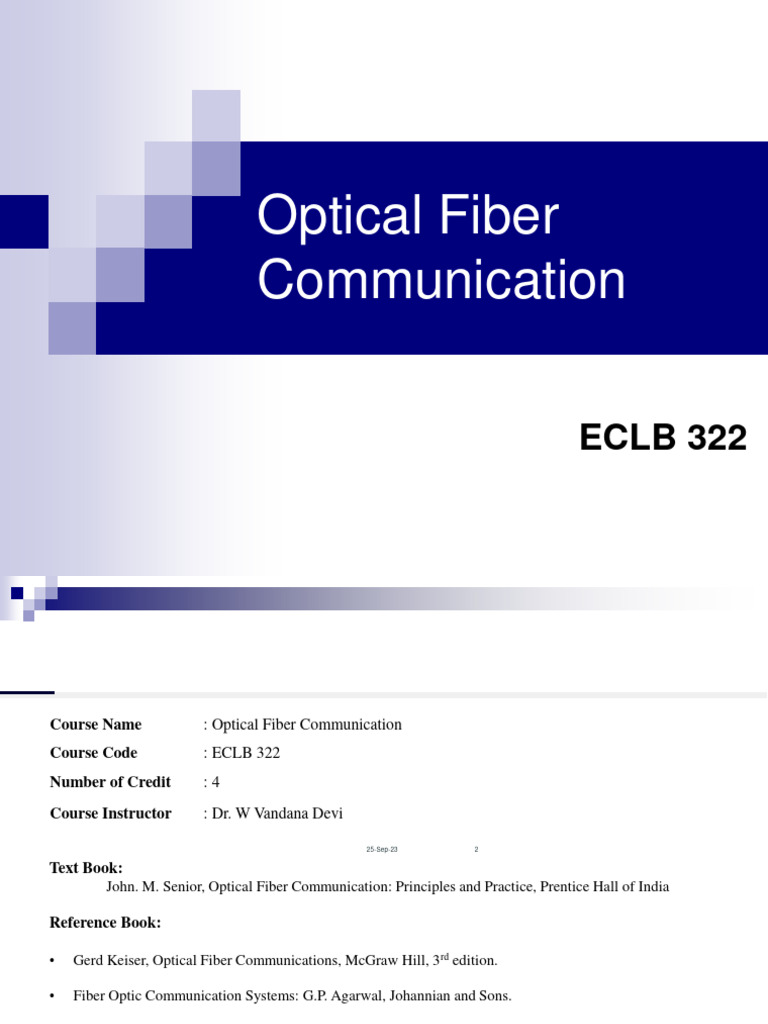 Optical Fiber Communication Overview | PDF | Optical Fiber | Dispersion ...