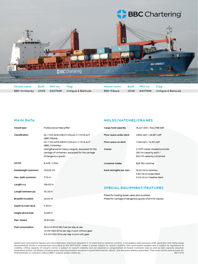 BBC - Kimberley - Type - DWT 10000 | PDF | Crane (Machine) | Water ...