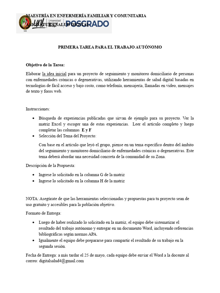 Primera Tarea para El Trabajo Autónomo | PDF