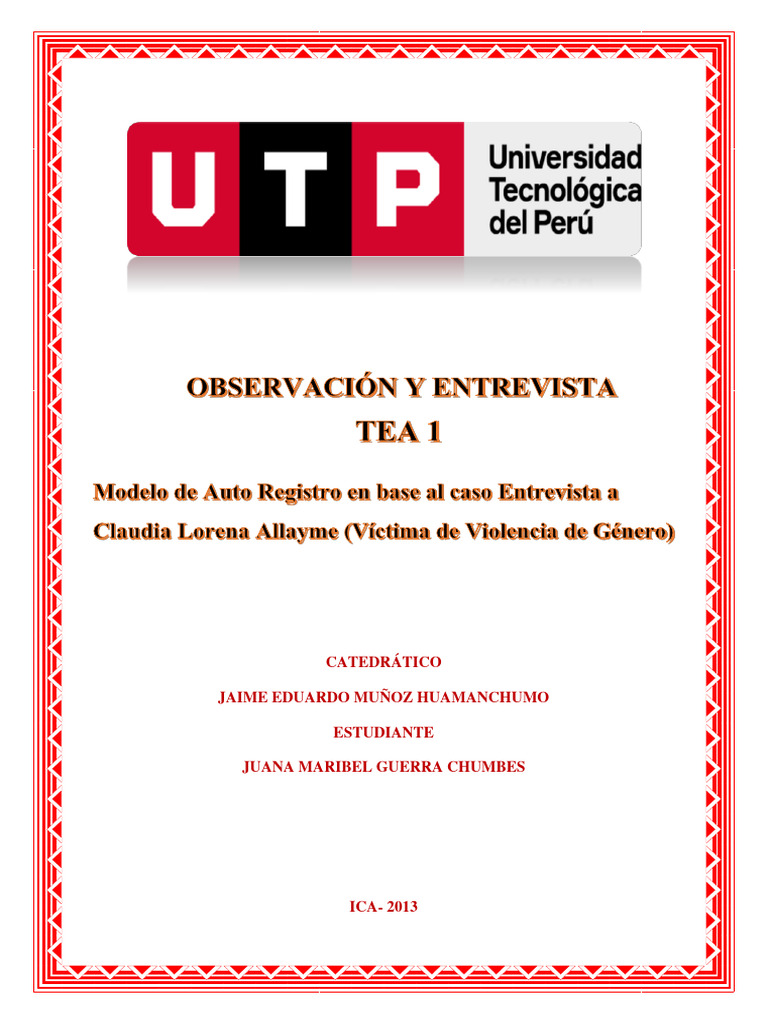 Ficha de Auto Regiustro Tea 1 | PDF | Agresión | Psicología Social