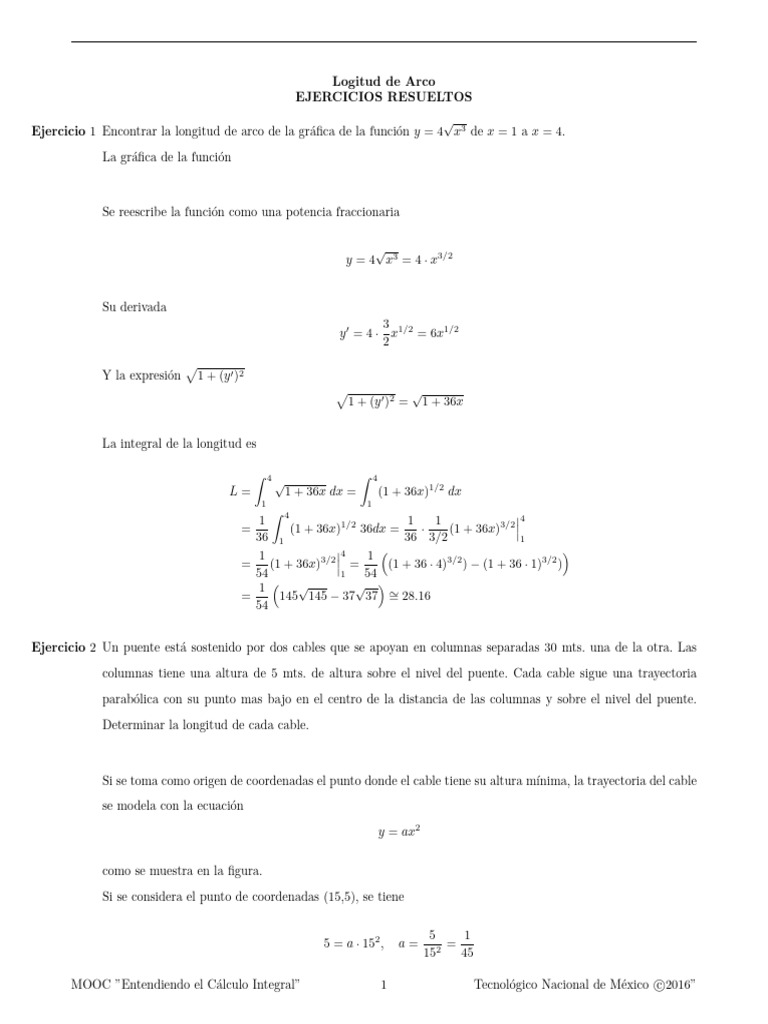 Ejercicios Resueltos Longitud | Descargar gratis PDF | Integral | Relaciones matematicas