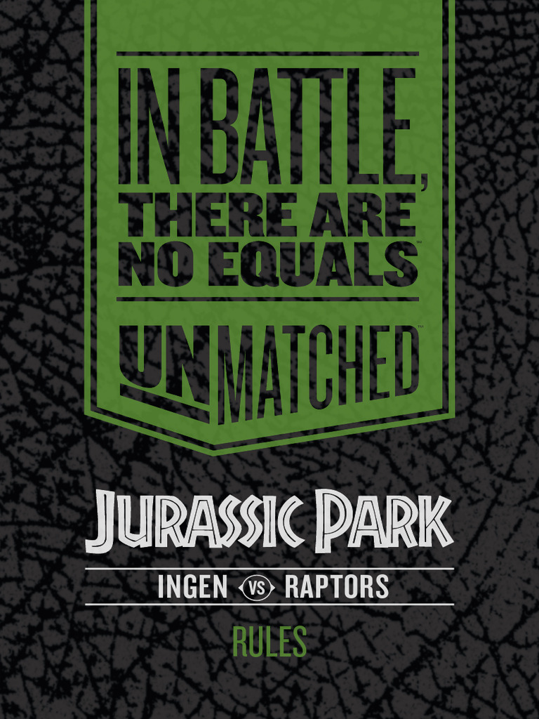 8b Unmatched Jurassic Park Ingen Vs Raptors Rulebook | PDF