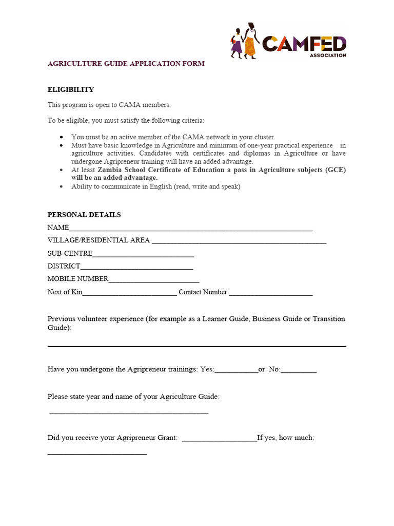 AG APPLICATION FORM - 2024 | PDF | Knowledge | Behavior Modification