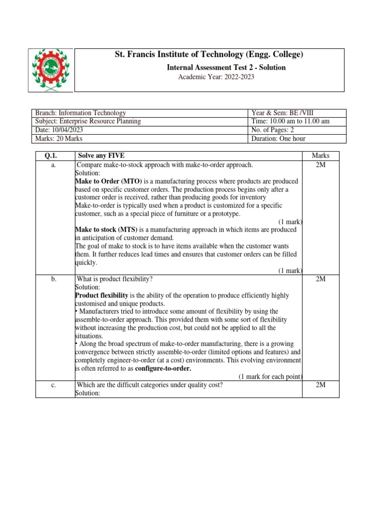 2023 April IAT II BE INFT SEM VIII ERP | PDF | Enterprise Resource Planning | Prototype