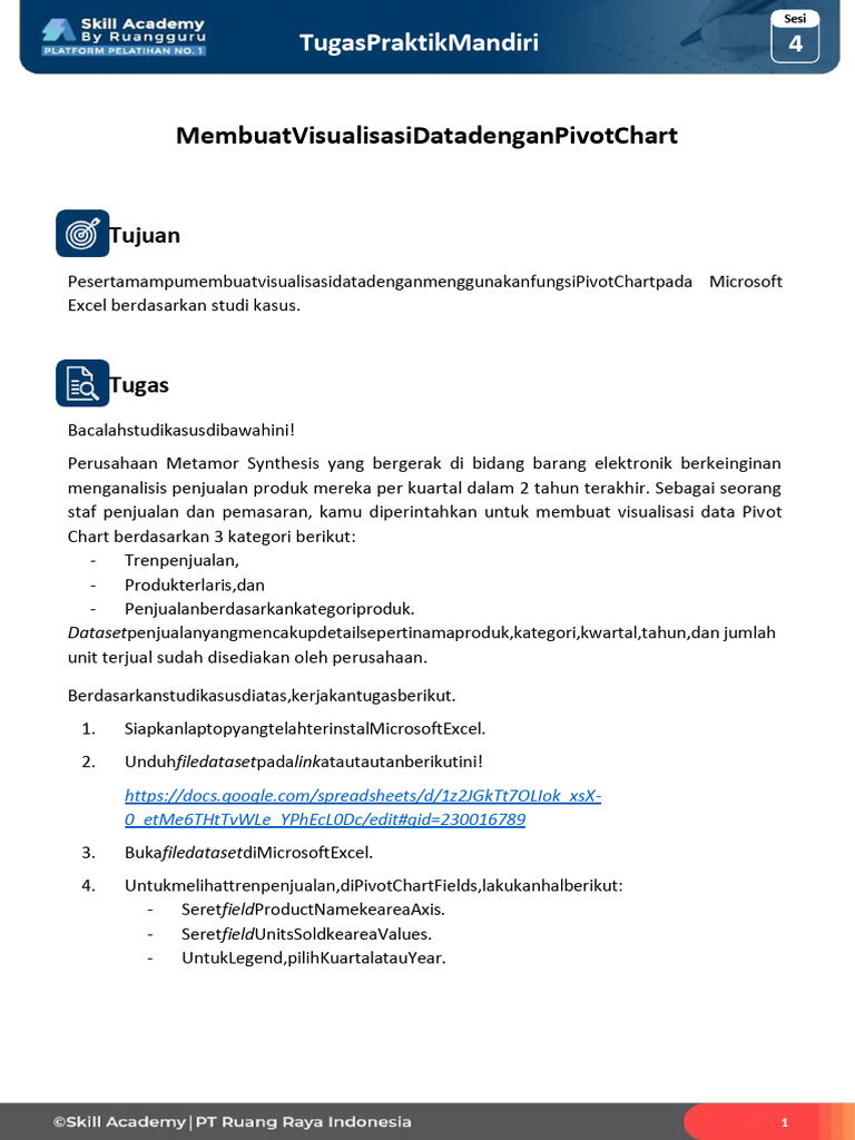 TPM2MembuatVisualisasiDatadenganPivotChart [DESI MINARTI] | PDF