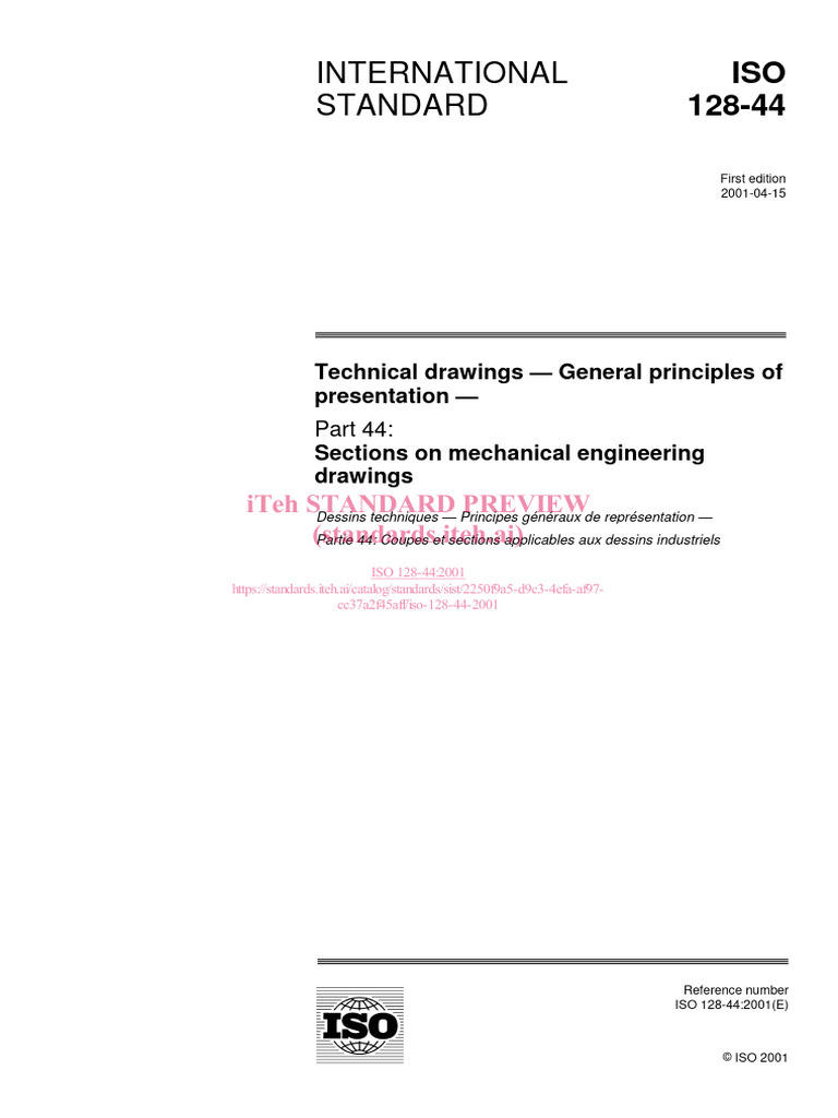 Iso 128 44 2001 | PDF | International Organization For Standardization