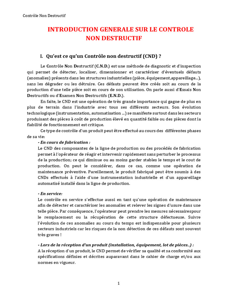Cours CND Par US 2023-2024 | PDF | Contrôle non destructif | Réfraction