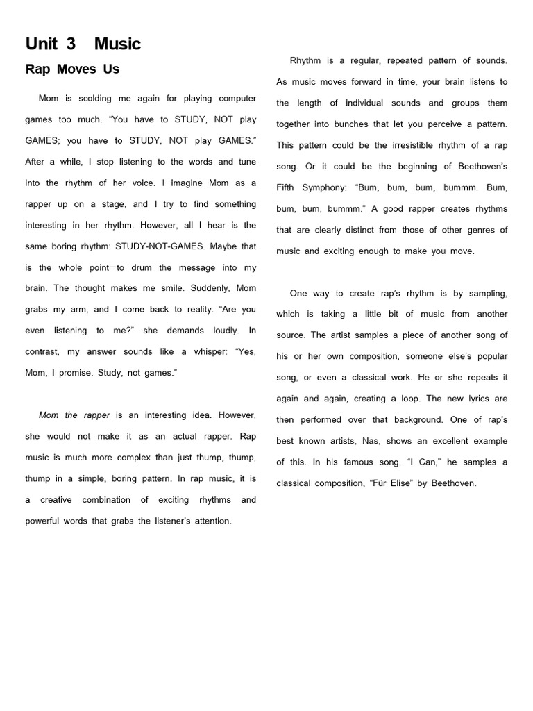 Unit 3 Music | PDF | Rapping | Hip Hop Music