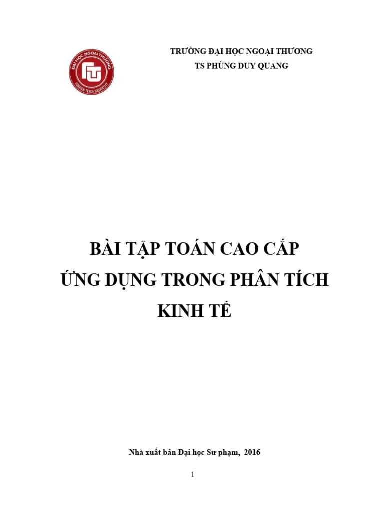Bai Tap Toan Cao Cap | PDF
