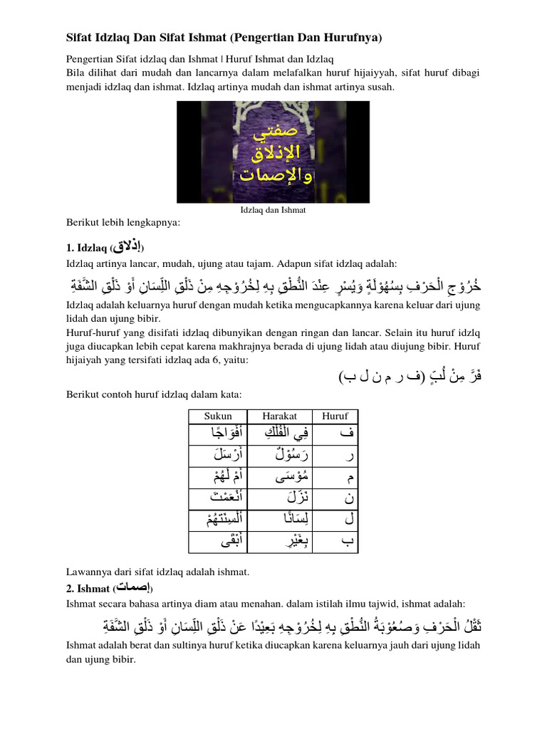 Sifat Idzlaq Dan Sifat Ishmat | PDF