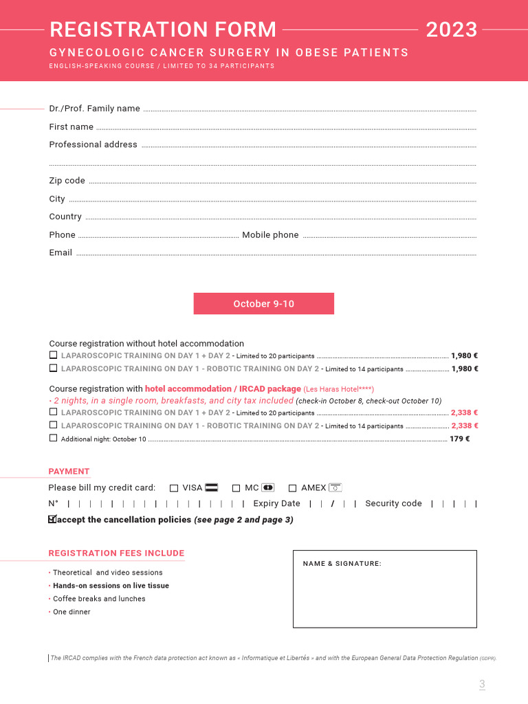 Bariatric-Oncogyneco_registration-form_2023 | PDF | Surgery | Oncology