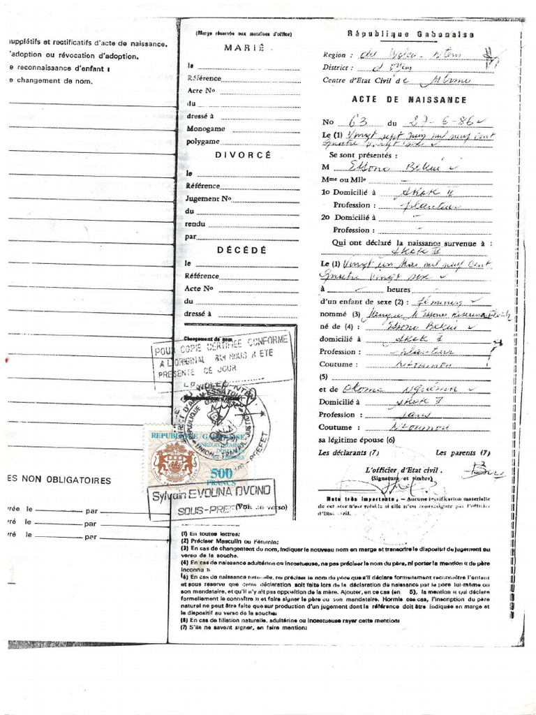 Acte de Naissance-2 | PDF