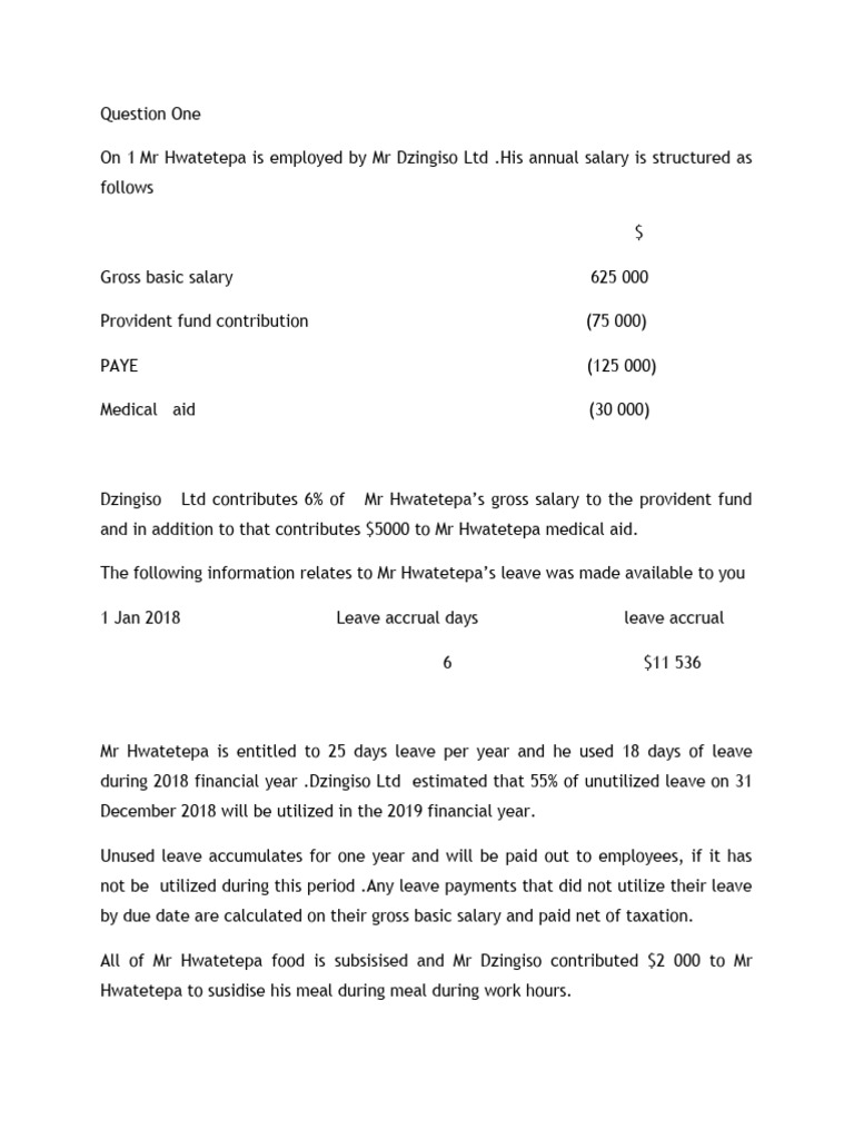 IAS 19 Practice Questions | PDF | Employment | Salary
