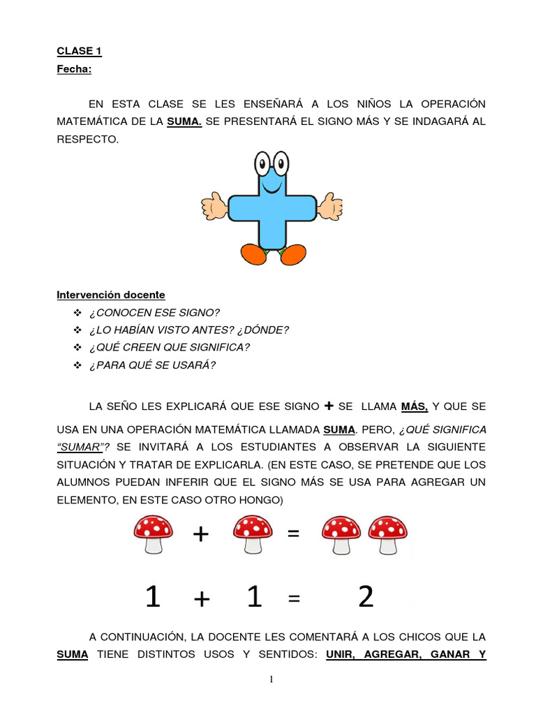 Introducción a la Suma para Niños | PDF | Cocina, comidas y vino ...