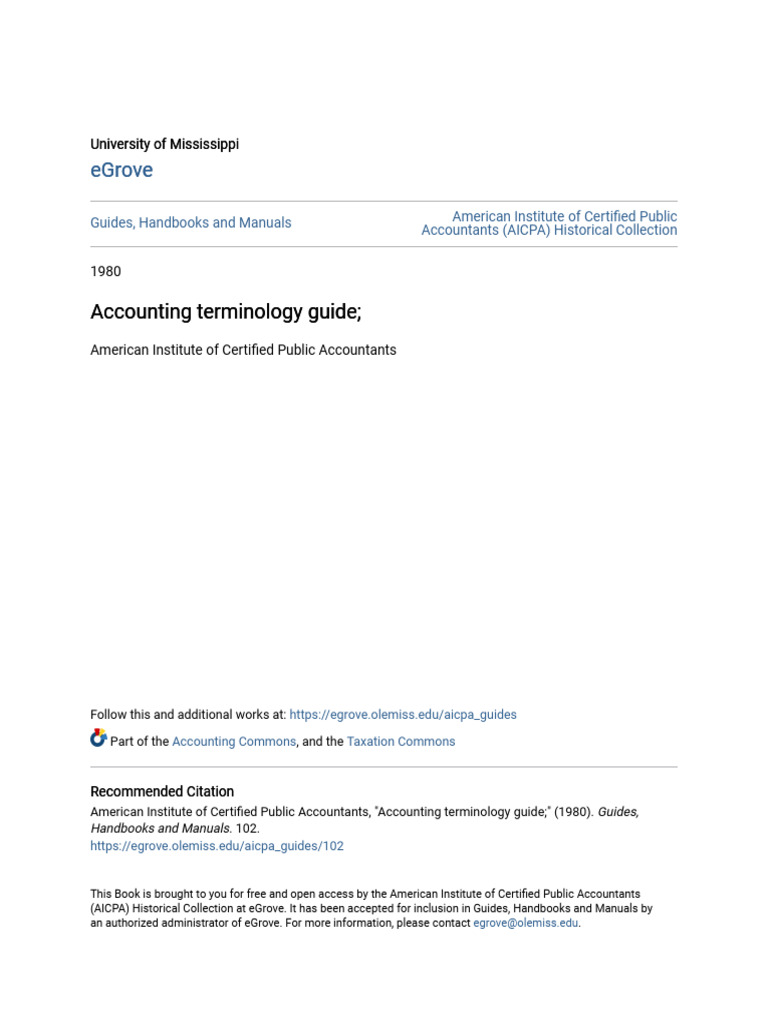 Accounting Terminology Guide | PDF | Debits And Credits | Expense