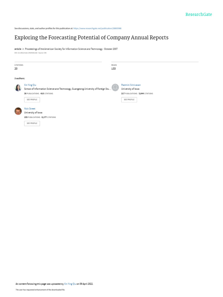 Exploring_the_Forecasting_Potential_of_Company_Ann | PDF | Support ... Exploring_the_Forecasting_Potential_of_Company_Ann | PDF | Support ...