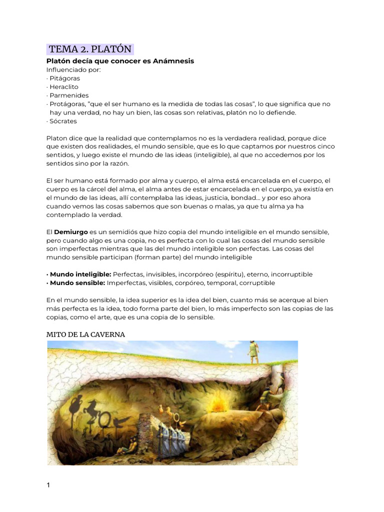 Platón: Anámnesis y Dualismo del Ser | PDF | Platón | Alma
