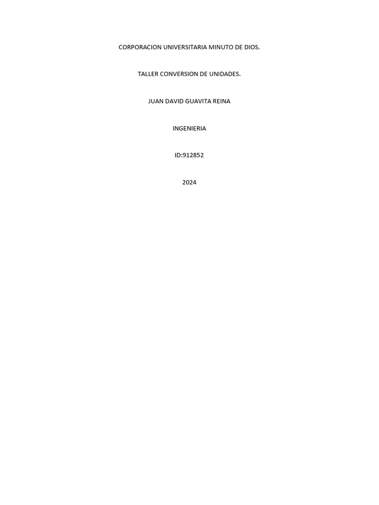 Engineering Unit Conversion Workshop | PDF