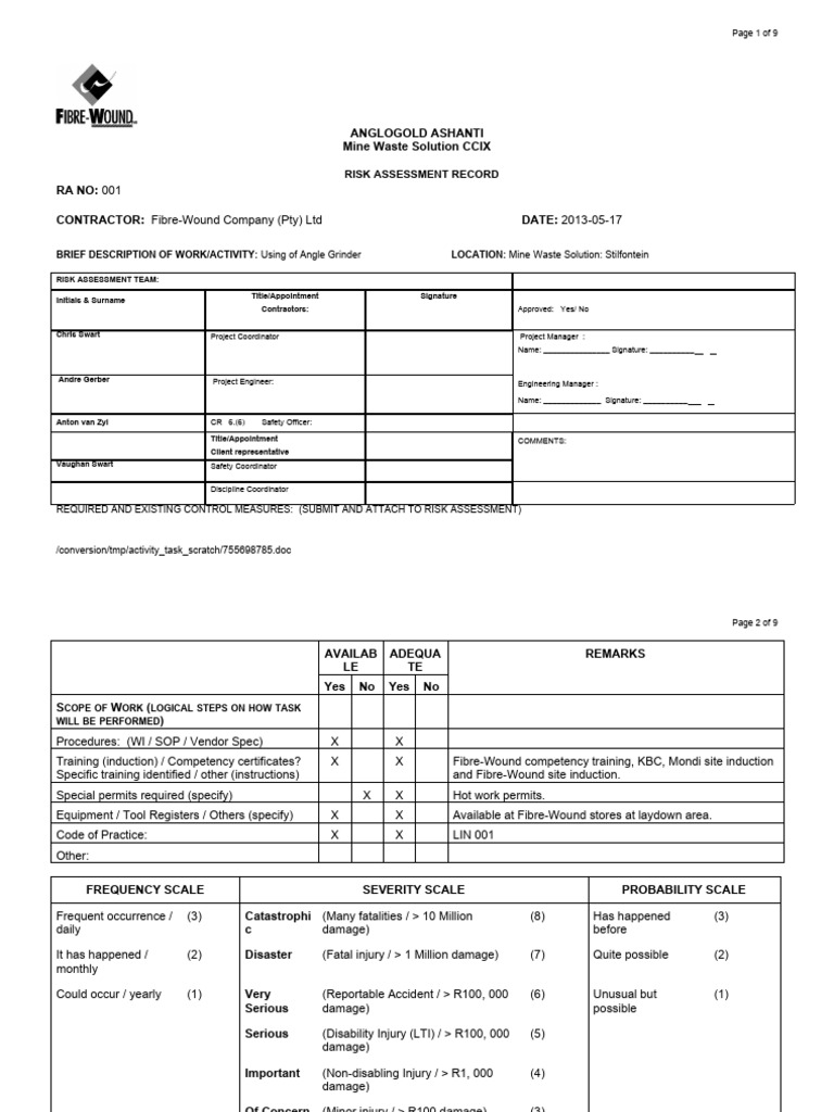 209 Using of Angle Grinder | PDF | Personal Protective Equipment | Risk